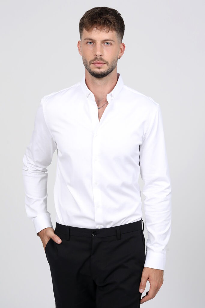 רשת חנויות ZIP | חולצה מכופתרת מחויטת Dobby לייקרה | מותג אופנה מוביל ...